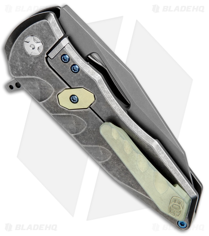 EOS Squid Frame Lock Flipper Knife Titanium (3.625" Bead Blast) - Blade HQ