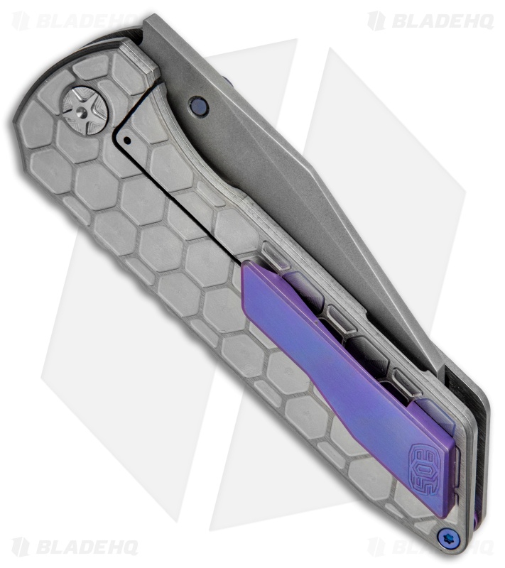 EOS Surgeon Frame Lock Knife Hex Machined Titanium (3.75" Bead Blast ...