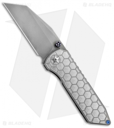 EOS Surgeon Frame Lock Knife Hex Machined Titanium (3.75" Bead Blast ...