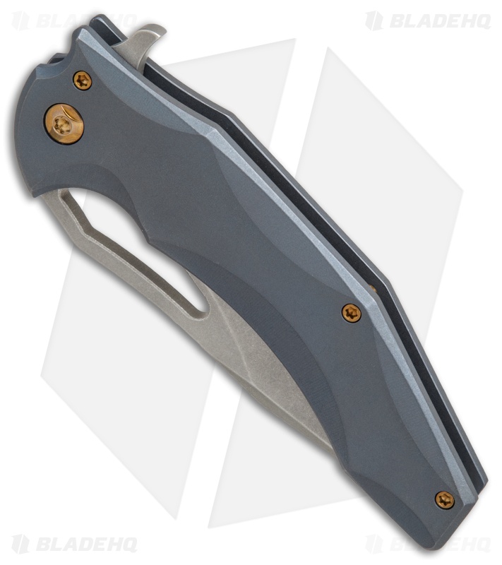 Ferrum Forge Gavko Spinner Flipper Knife Blue Contoured Ti (3.5 ...