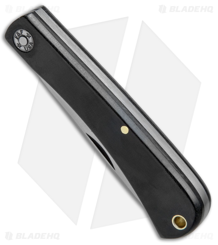 GEC #71 Farm & Field Bull Nose Slip Joint Work Knife Black Micarta (3.1 ...