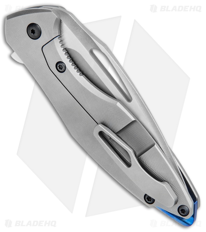 Koenig Arius Style 57 Frame Lock Knife Patterned Ti (3.5" SW/Satin ...