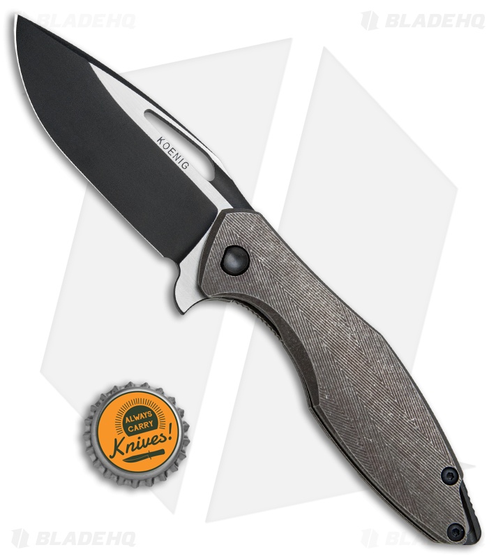 Koenig Arius Knife Patterned Bronze Distress Ti w/LP (3.5" Black DLC ...