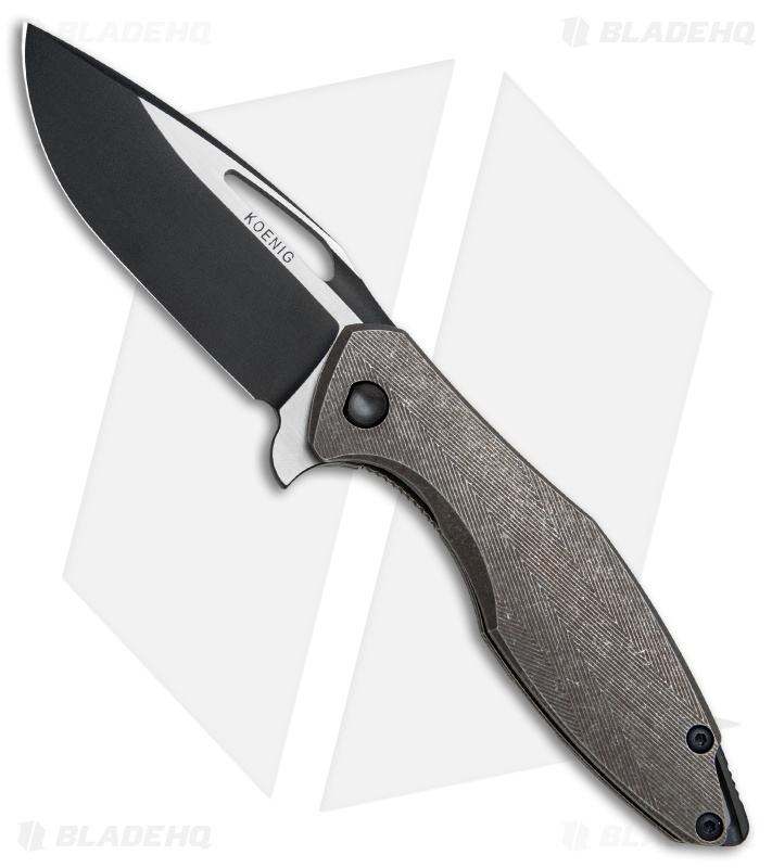 Koenig Arius Knife Patterned Bronze Distress Ti w/LP (3.5" Black DLC ...