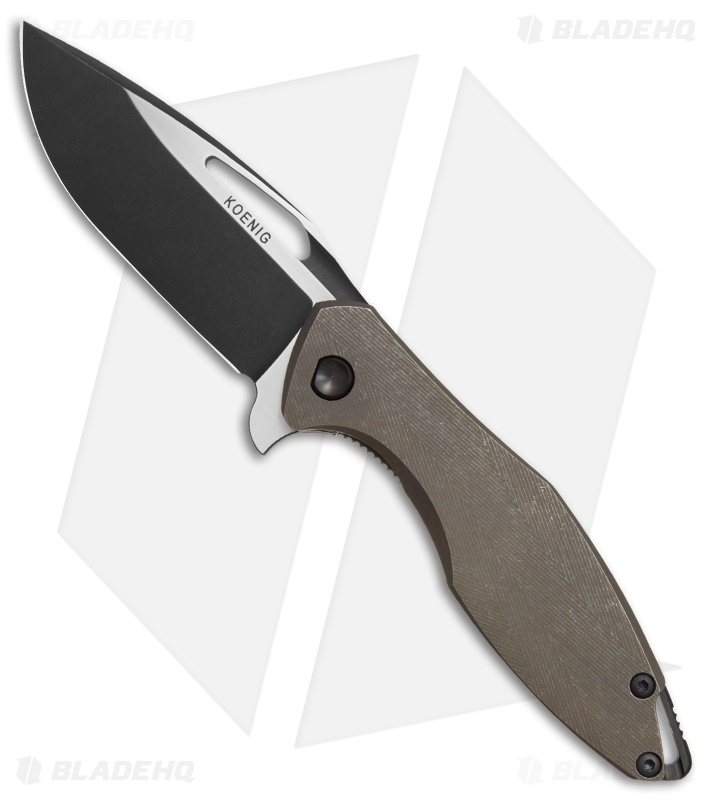 Koenig | Arius Knife Patterned Bronze Distress Ti | Blade Hq