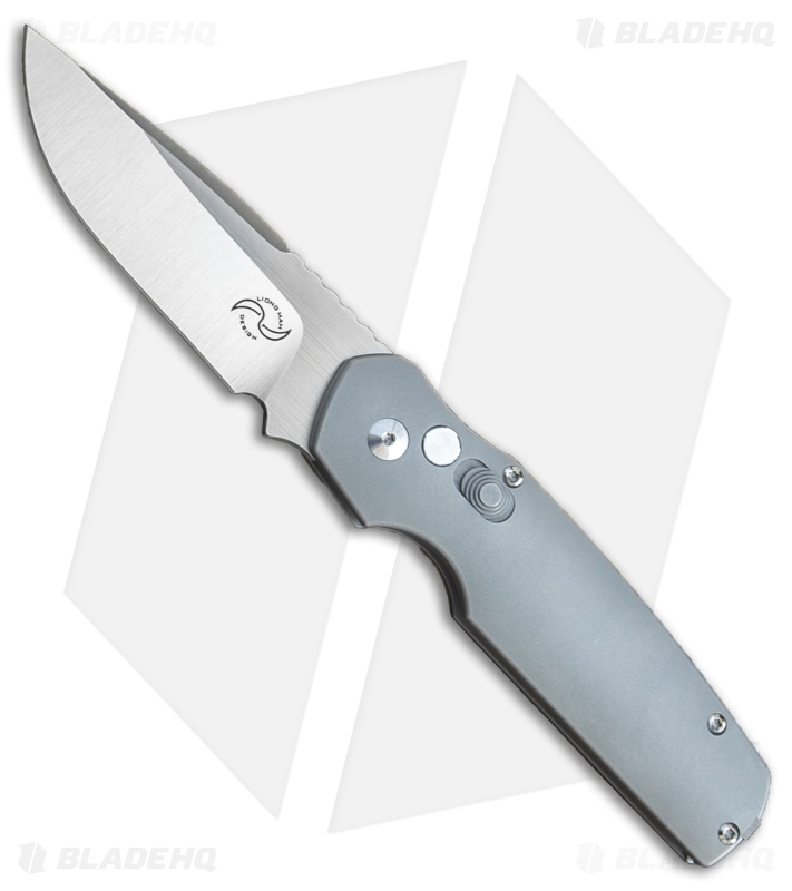 Liong Mah Design Automatic Button Lock Knife Aluminum (3.45" Satin ...