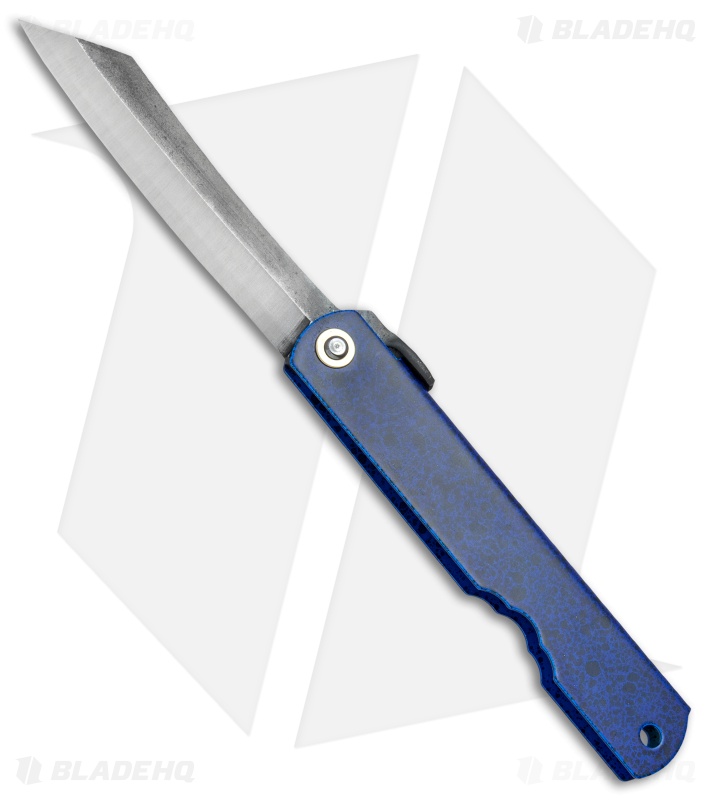 Nagao Higonokami Friction Folder Blue Stainless Steel (3" Aogami ...