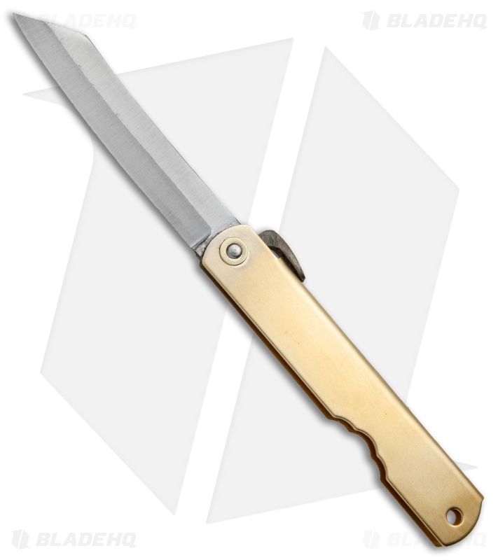 Nagao Higonokami Friction Folder Brass (2.8" Satin) - Blade HQ