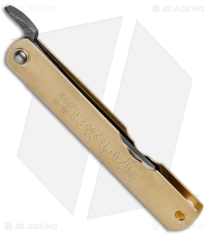 Nagao Higonokami Friction Folder Brass (2.8" Satin) - Blade HQ