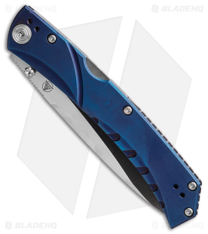 Nemesis Knives MPR-1 Lockback Knife Blue Titanium - Blade HQ