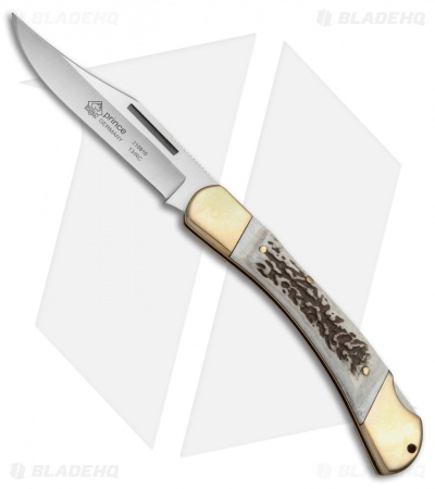 Puma Prince Lockback Knife Stag Horn (3.75" Satin) 210910 - Blade HQ
