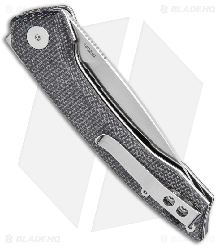 QSP Leopard Liner Lock Knife Black Micarta - Blade HQ