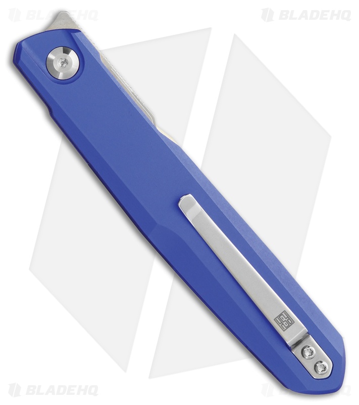 Real Steel G5 Metamorph Liner Lock Blue Aluminum (3.5" Satin) - Blade HQ