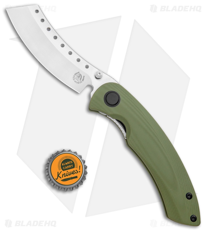 Red Horse Knife Works Hell Razor P Liner Lock Knife OD Green G10 (3.6 ...