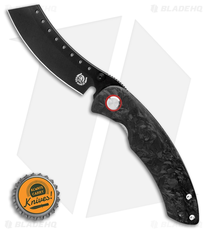 Red Horse Knife Works Hell Razor P Liner Lock Knife Shred CF (3.6"Black ...