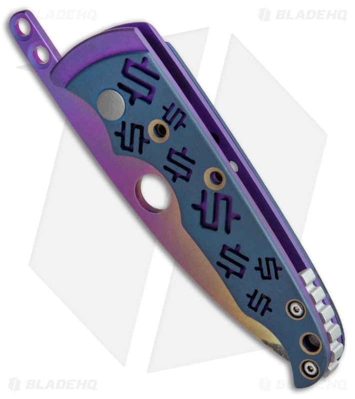 Snody Knives Custom Titanium Elite Friction Folder Knife (2.375" Purple ...