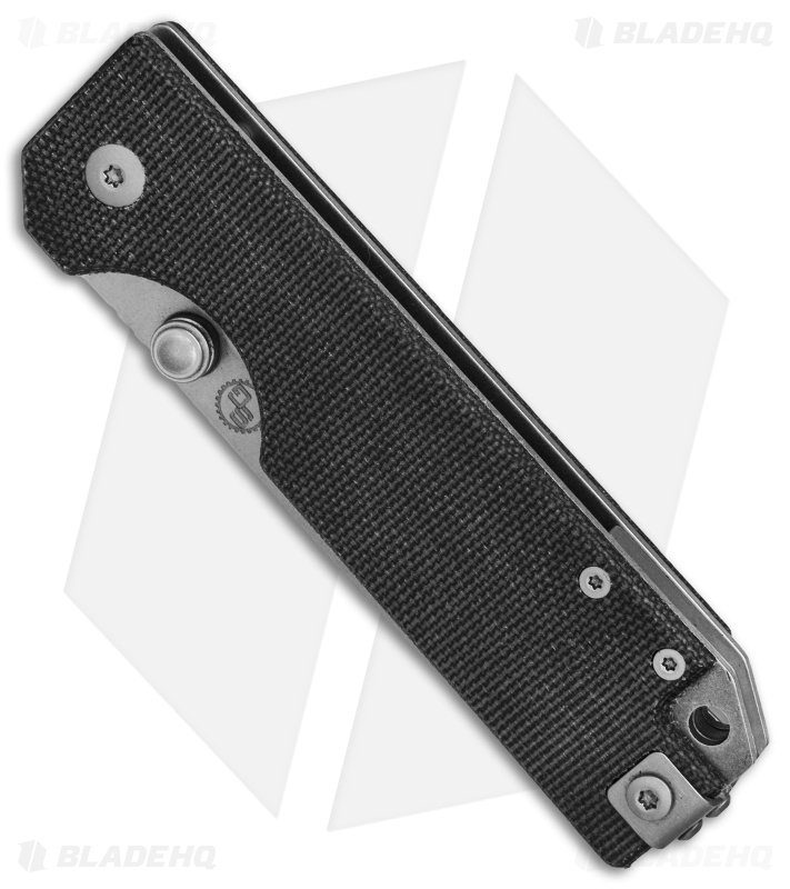 StatGear Ausus Liner Lock Folding Knife Black Micarta (3.5" Stonewash ...