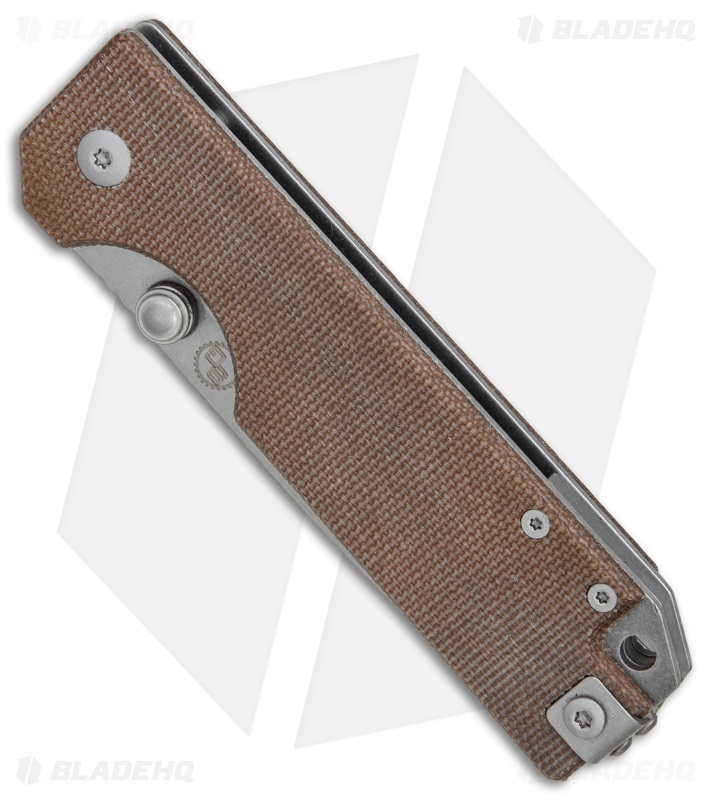 StatGear Ausus Liner Lock Folding Knife Brown Micarta (3.5" Stonewash ...