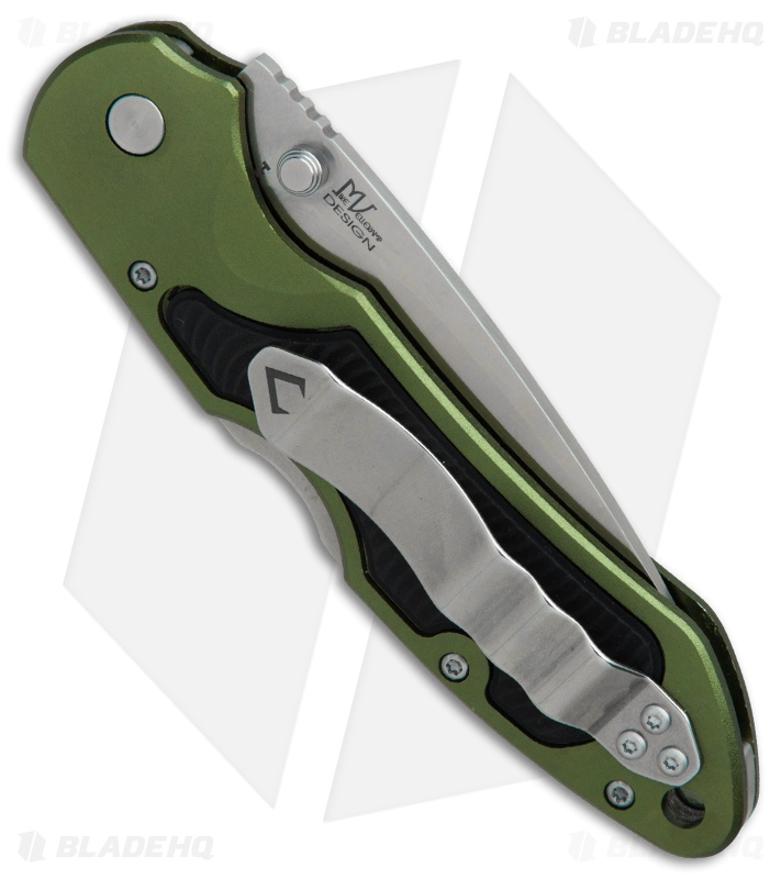 V Nives Griptide Lockback Knife Green Aluminum/Rubber (3.25" Satin ...