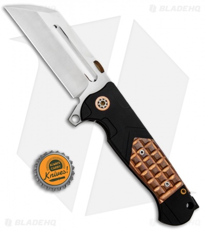 Andre de Villiers Tac Butcher Frame Lock Knife Copper Frag Black Ti (4 ...