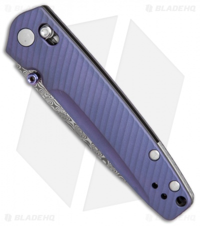 Benchmade Valet Gold Class AXIS Lock Knife Blue-Violet Ti (Damascus ...