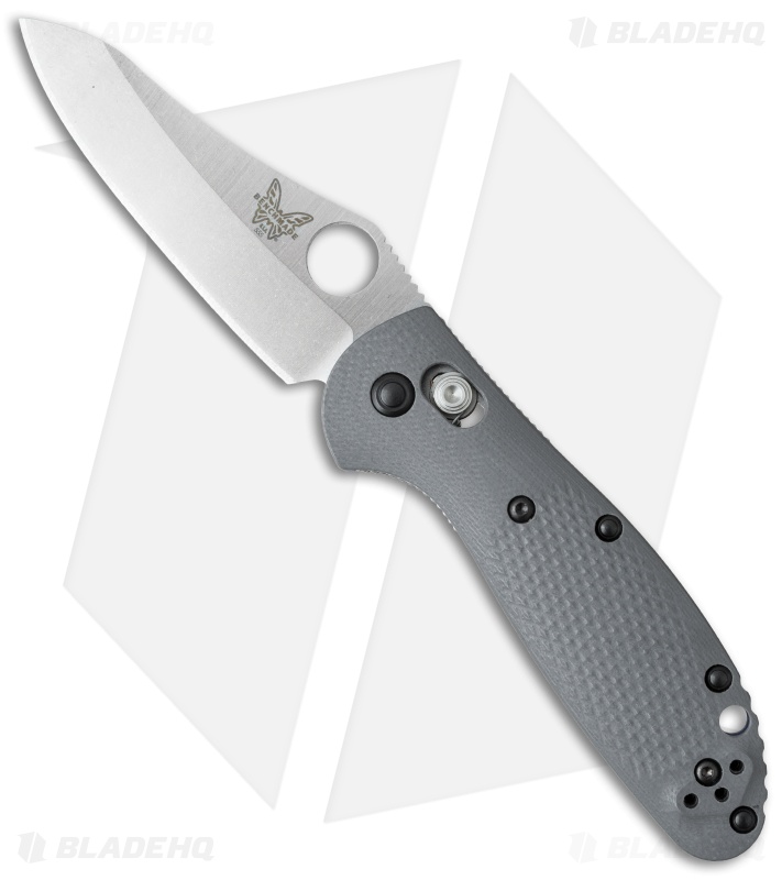 Benchmade Mini Griptilian AXIS Lock Knife Gray/Blue G-10 (2.91" Satin ...
