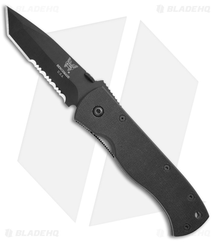 Rare Benchmade 970SBT Emerson CQC7 Liner Lock Knife (3.25" Black Serr ...