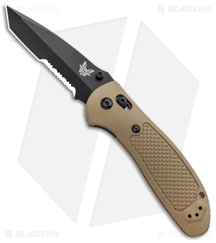Benchmade Griptilian Tanto AXIS Lock Knife Sand (3.45" Black Serr ...