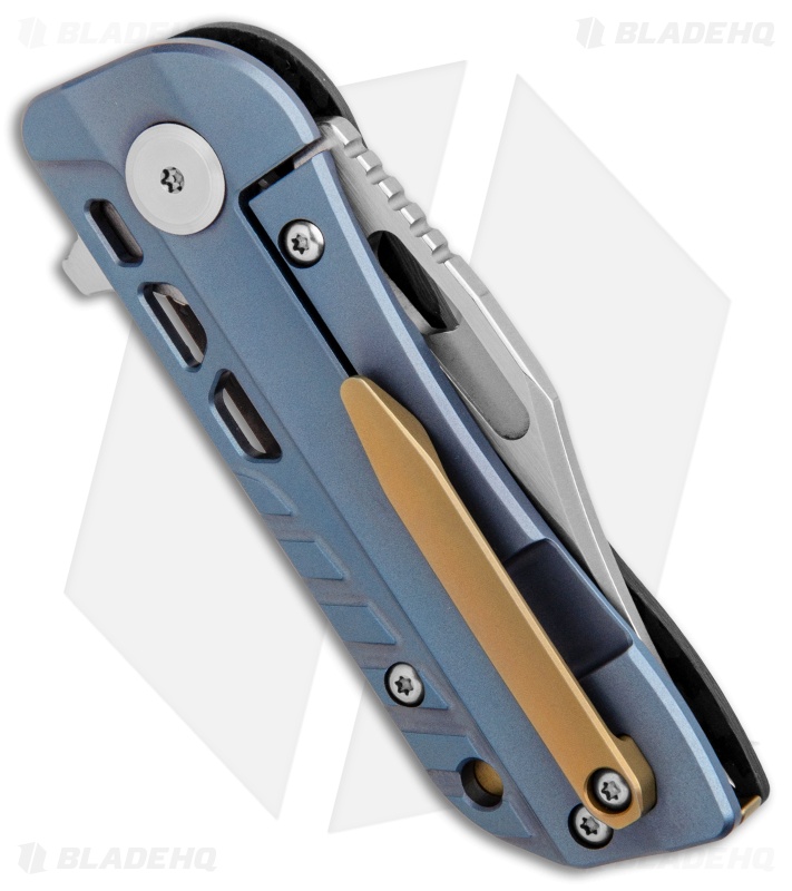 Bestech Knives Engine | Bowie Flipper Knife | CF/Blue Ti