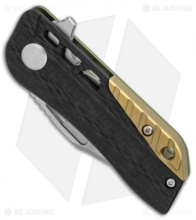 Bestech Knives Engine | Bowie Flipper Knife | CF/Green Ti