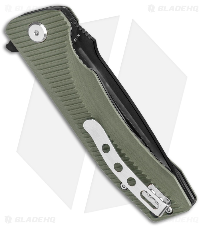 Bestech Knives Mako Liner Lock Knife Milled Green G-10 (3.75" D2 Black ...