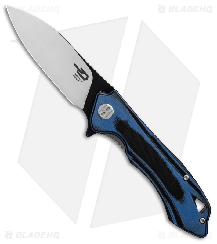 Bestech Knives | Beluga Liner Lock Knife | Black/Blue G-10
