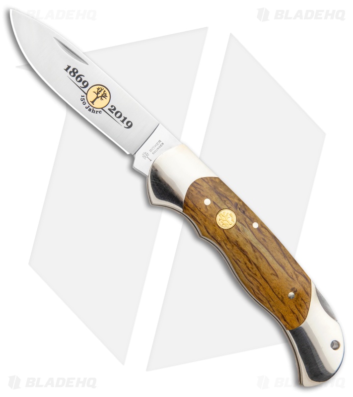 Boker Optima 150th Anniversary Lockback Knife Curly Birch Wood - Blade HQ