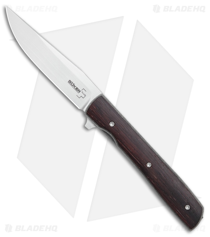 Boker Plus Urban Trapper Knife Wood (2.75" Satin) - Blade HQ