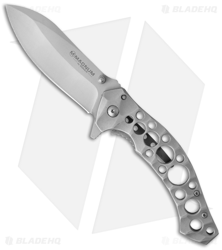 Boker Magnum Slender Frame Lock Knife (3.375" Stonewash) 01RY126 - Blade HQ
