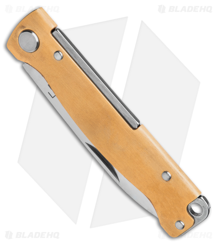 Boker Plus Atlas Slip Knife Brass (2.75" Satin) - Blade HQ