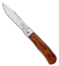 Boker Plus Bonfire Front Flipper Knife Bubinga Wood (3.4" Satin) - Blade HQ