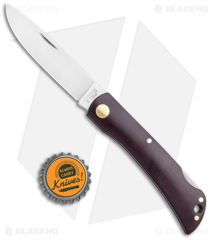 Boker Rangebuster Lockback Knife Maroon Linen Micarta (3" Satin) 110914 ...