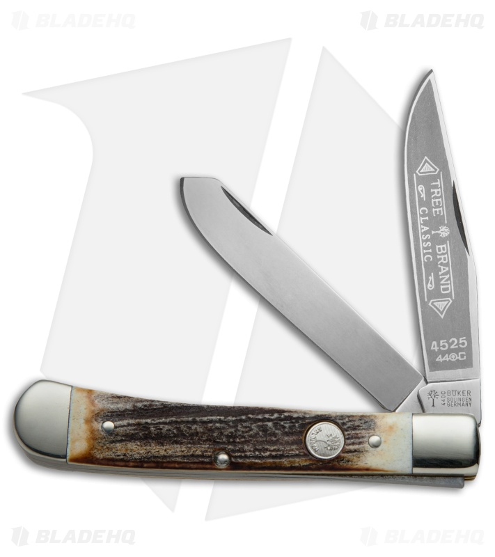 Boker Trapper Stag Pocket Knife Dual Blades 114525 - Blade HQ
