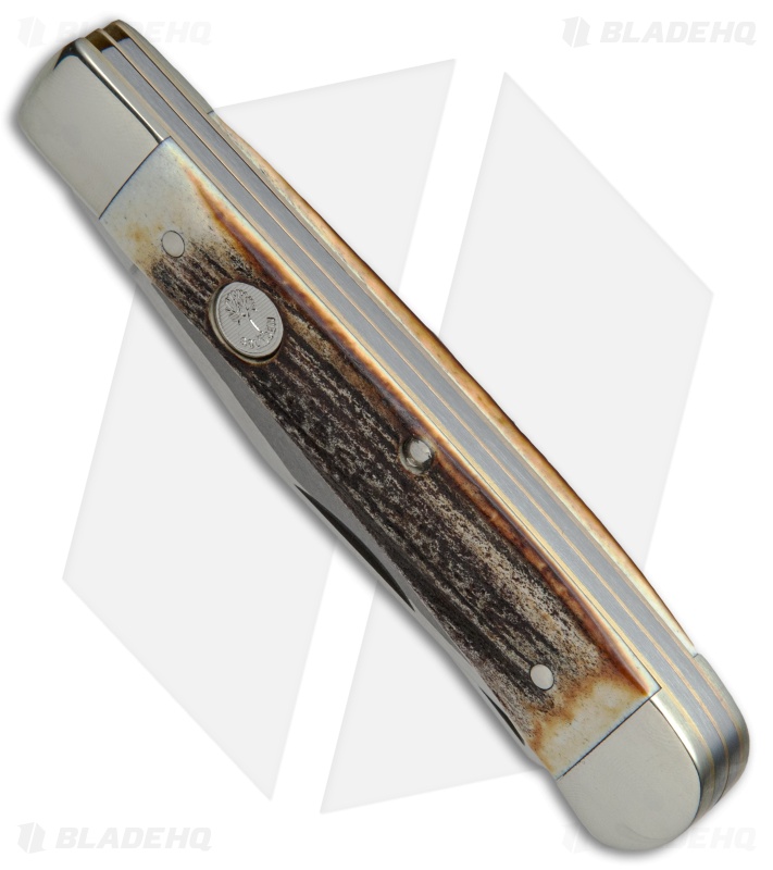 Boker Trapper Stag Pocket Knife Dual Blades 114525 - Blade HQ