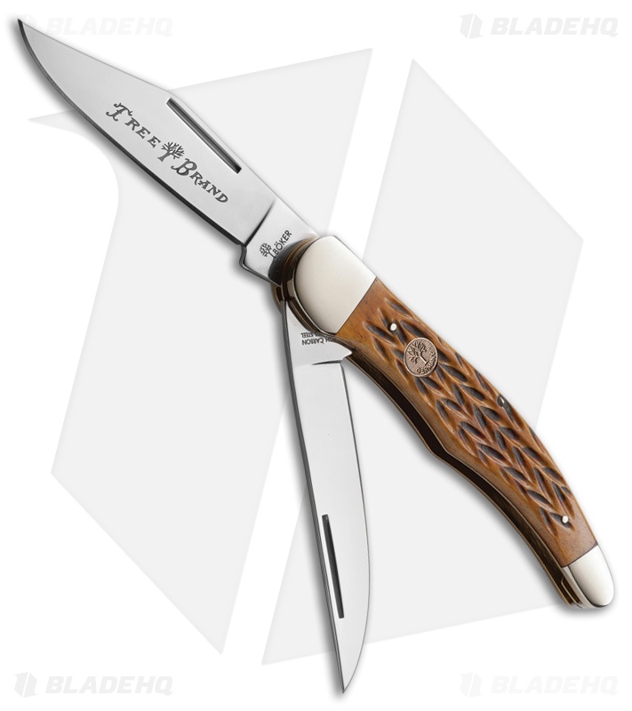 Boker Folding Hunter Knife | Brown Jigged Bone - Blade HQ