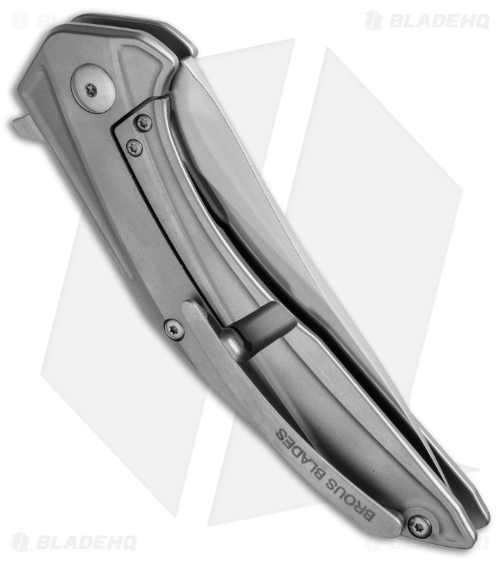 Brous Blades Parallax Frame Lock Flipper Knife Titanium (3.75" Satin ...