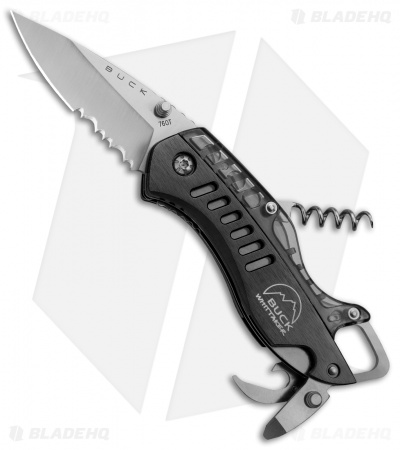 Buck Summit Liner Lock Knife Multi-Tool Black (2.5" Satin Serr) - Blade HQ