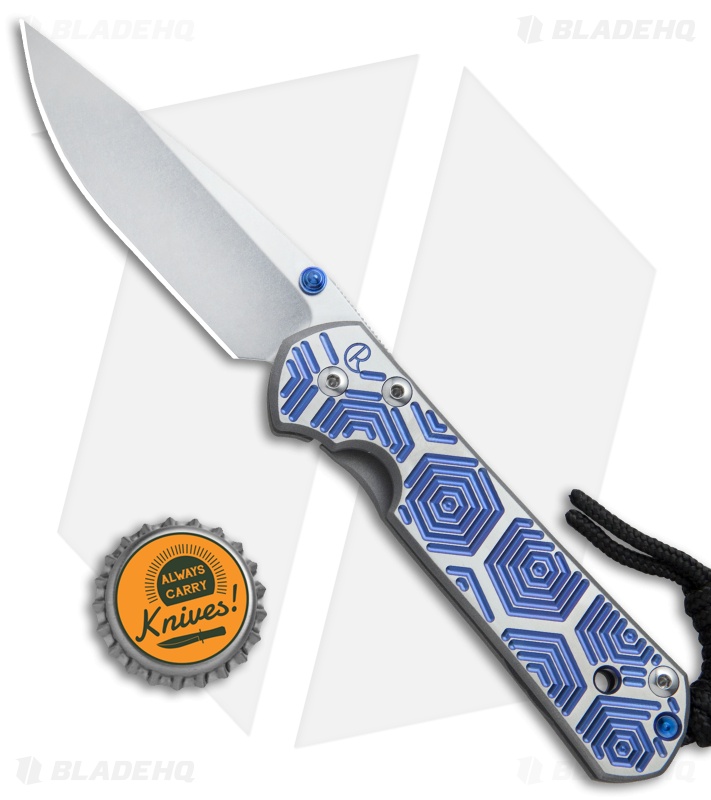 Chris Reeve Small Sebenza 21 Knife CGG Hex Blue (2.94" Stonewash ...