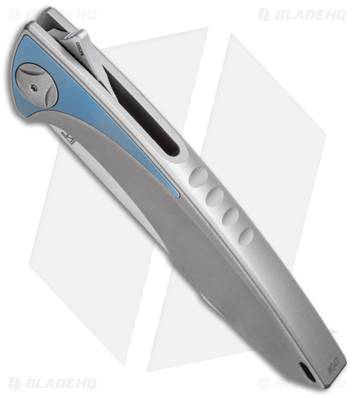 Custom Knife Factory Tegral Flipper Titanium Integral Knife (3.6" Satin ...