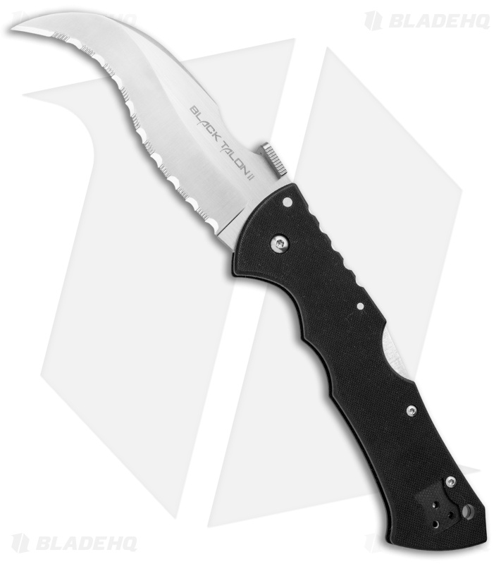 Cold Steel 4" Black Talon II Lock Back Knife (Satin Full Serr CPM-S35VN ...