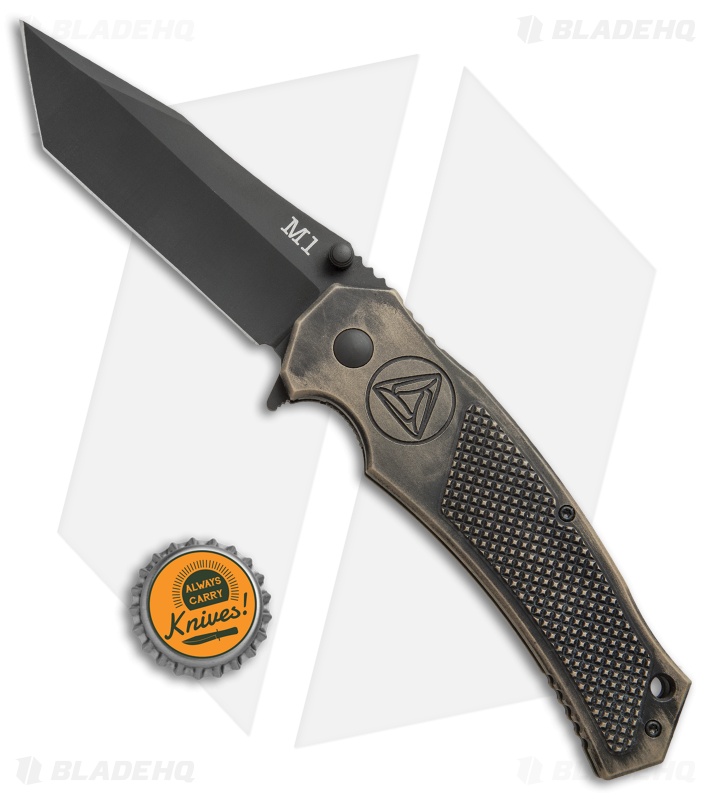 Combative Edge M1-Manual Tanto Knife Battle Worn Tan (3.875" Black ...
