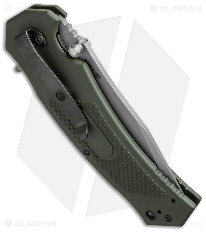 Combative Edge M1-Assist Clip Point Knife OD Green (3.875" Bead Blast ...