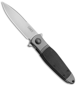 CRKT Bombastic Frame Lock Knife Black GFN (3.3" Satin) K340KXP - Blade HQ