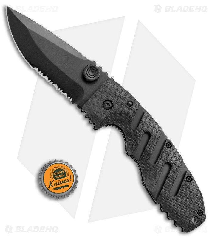 CRKT Ryan Seven Liner Lock Knife Black (3.375" Black Serr) 6813K - Blade HQ